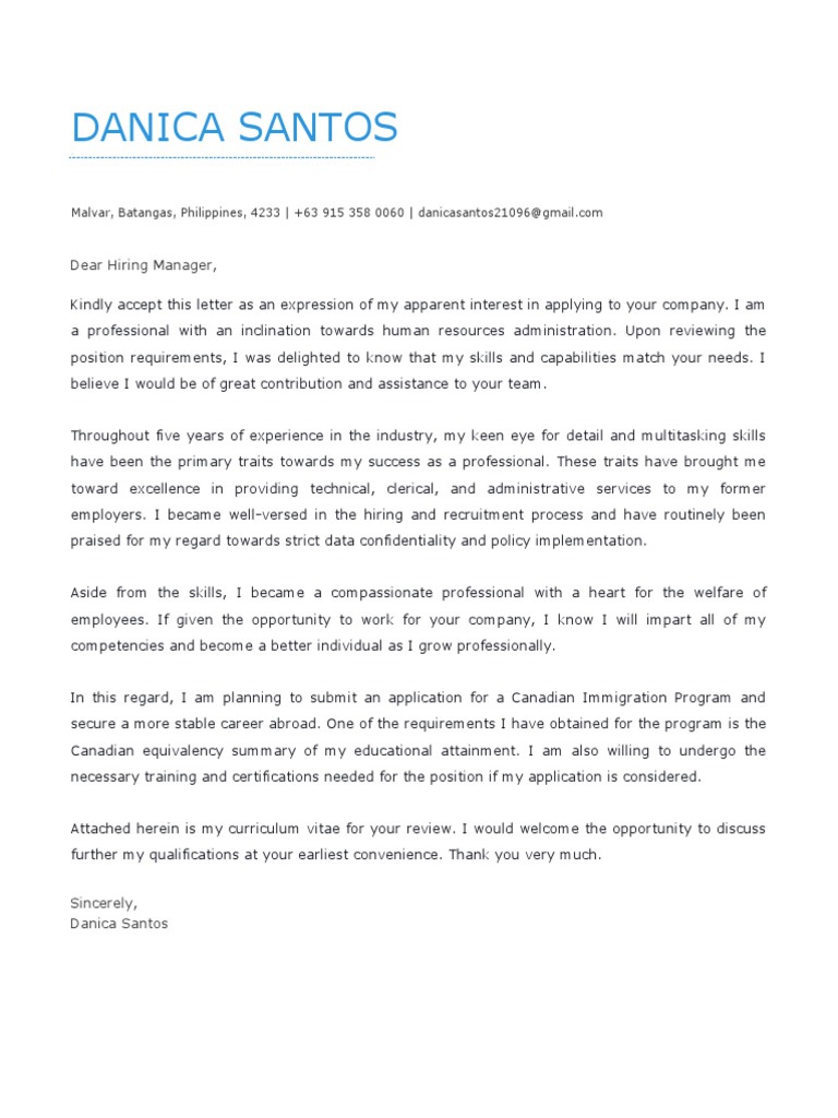 Sample Cover Letter-3 | PDF