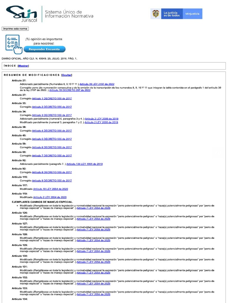 Ley 1801 De 2016 Codigo Nacional De Seguridad Y Convivencia Ciudadana Pdf