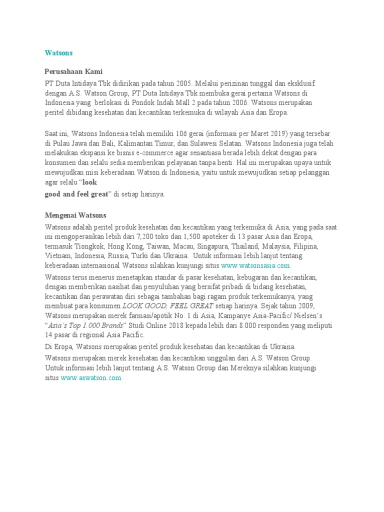 Watsons | PDF