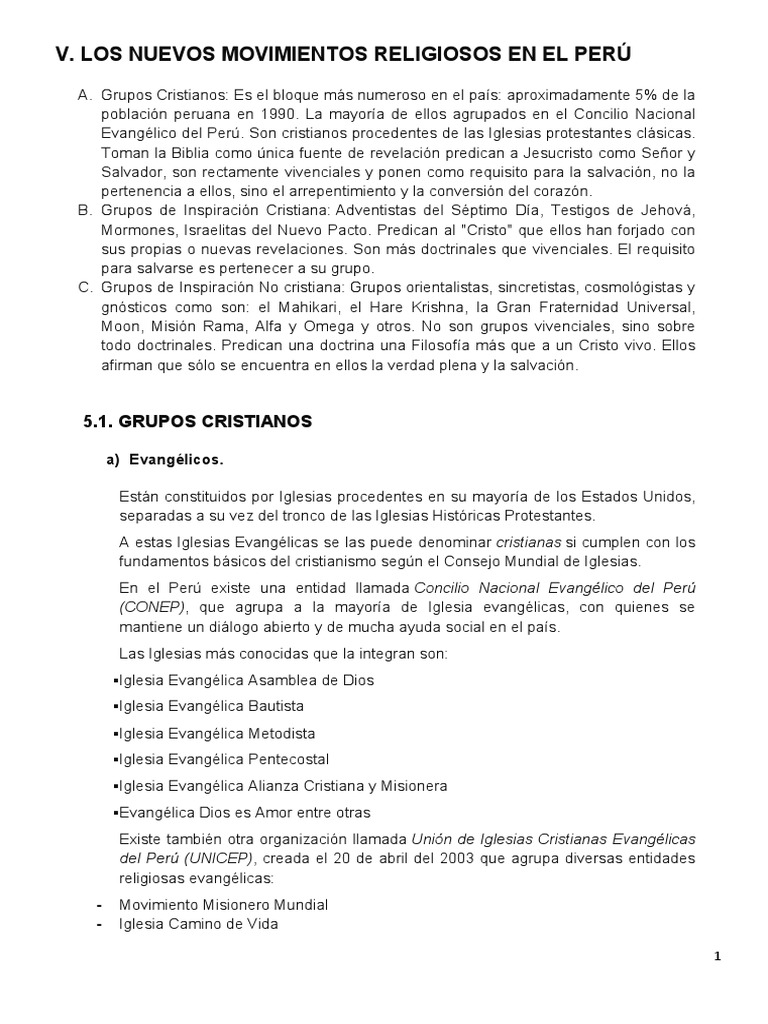 Las Sectas en El Perú | PDF | Iglesia Adventista del Séptimo Día ...