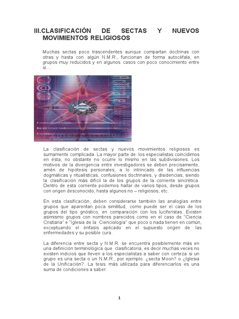 Clasificación de Sectas Religiosas | PDF | Secta | Evangélico