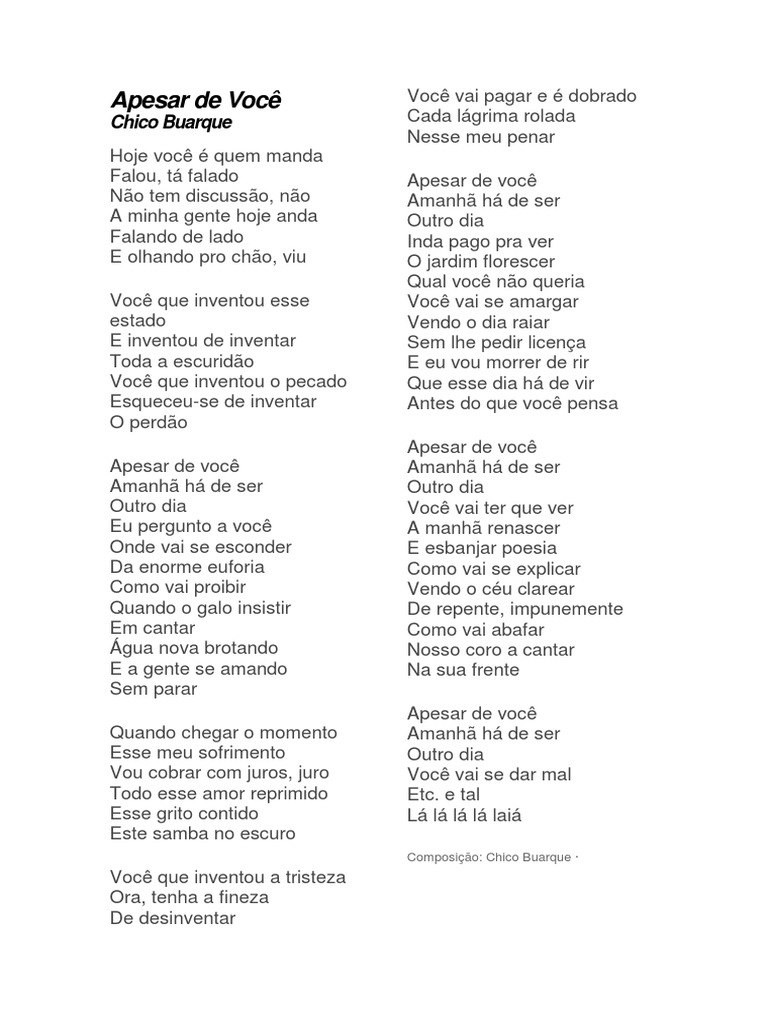 Apesar de Você | PDF