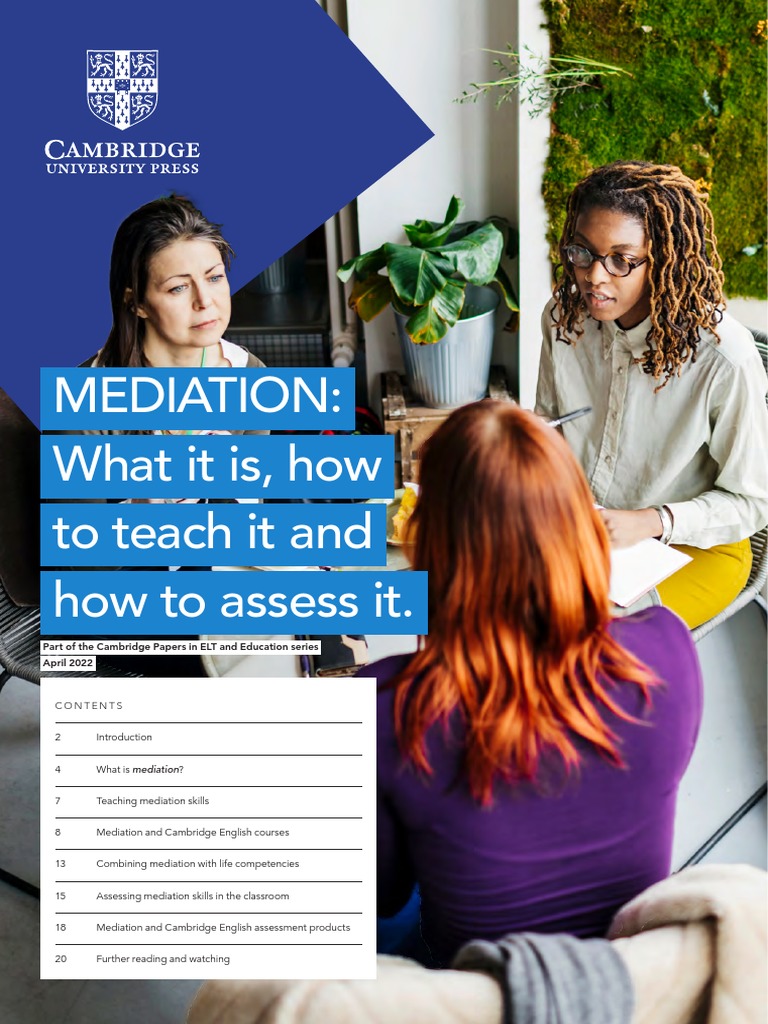 Mediation What It Is How To Teach It and How To Assess It | PDF ...