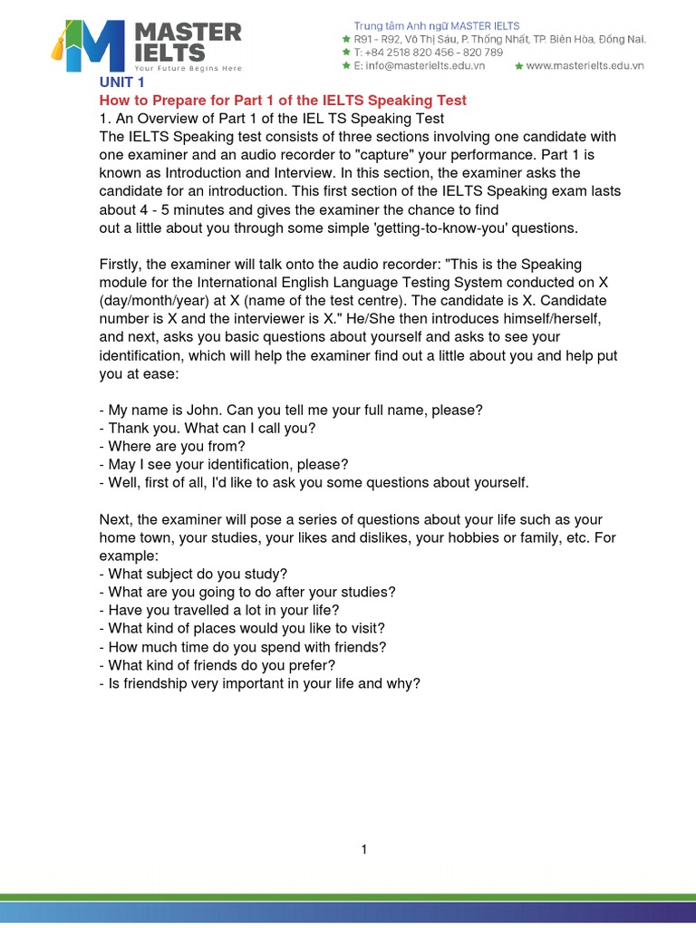 Unit 1 | PDF | International English Language Testing System | Job ...