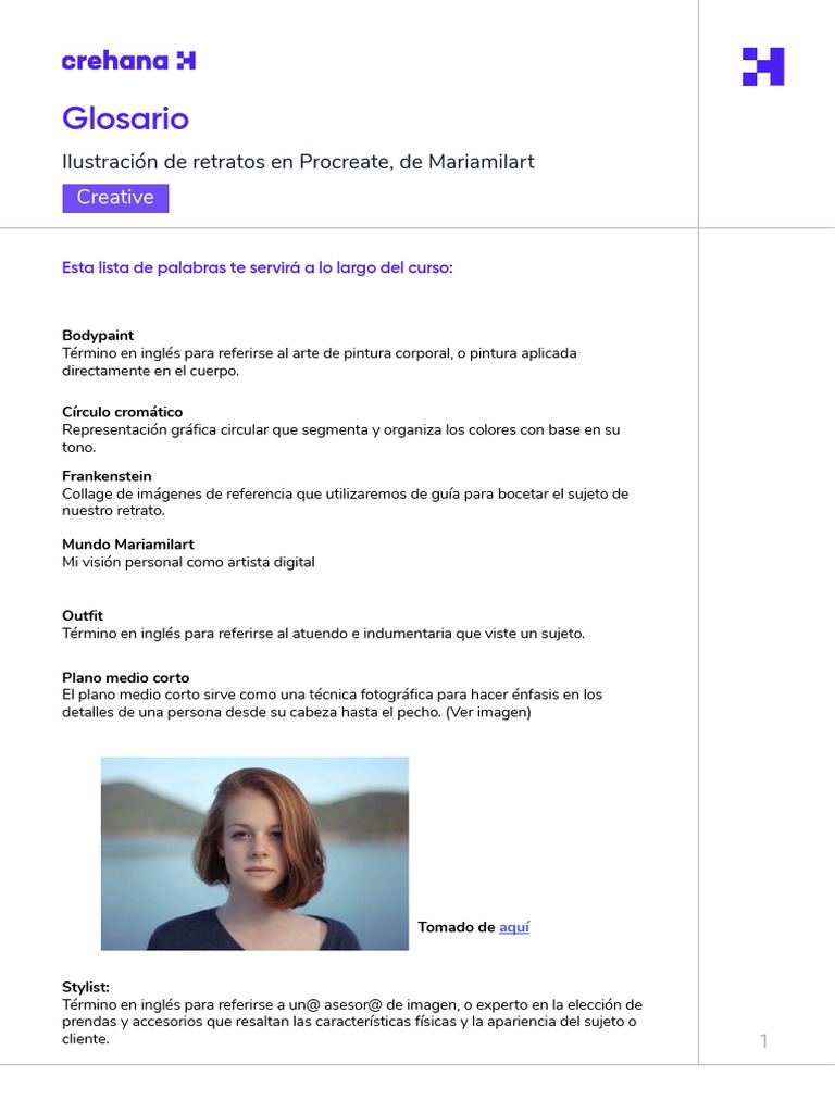 Glosario Ilustracion de Retratos Con Procreate | PDF