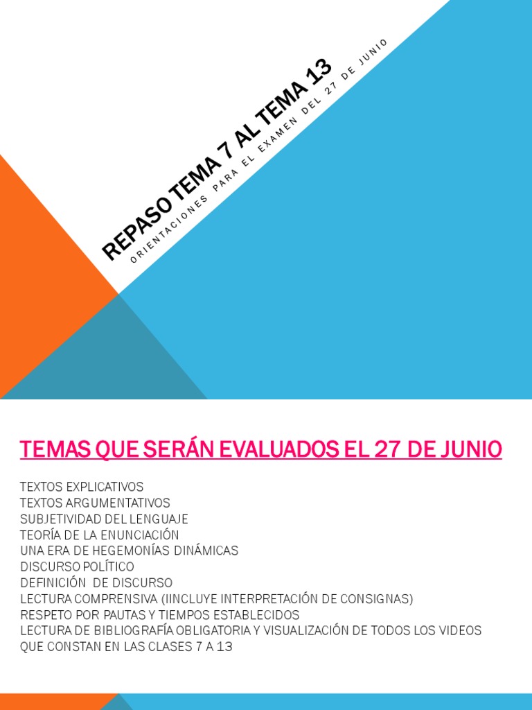 Repaso Temas 7 A 13 | PDF