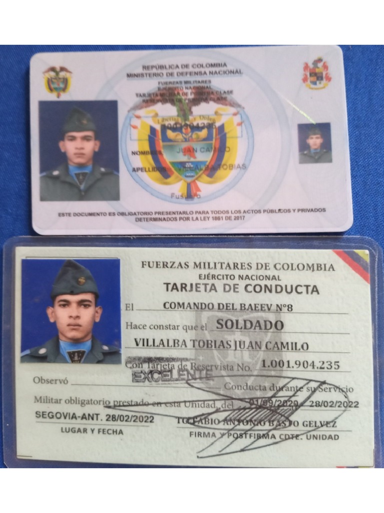 Libreta Militar y Conducta - Juan Camilo Villalba Tobías | PDF
