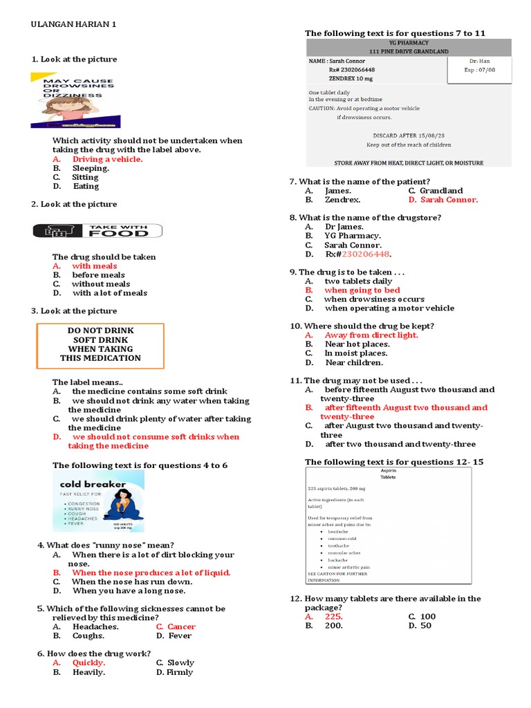 Soal Latihan Label | PDF | Pharmacy | Medicine