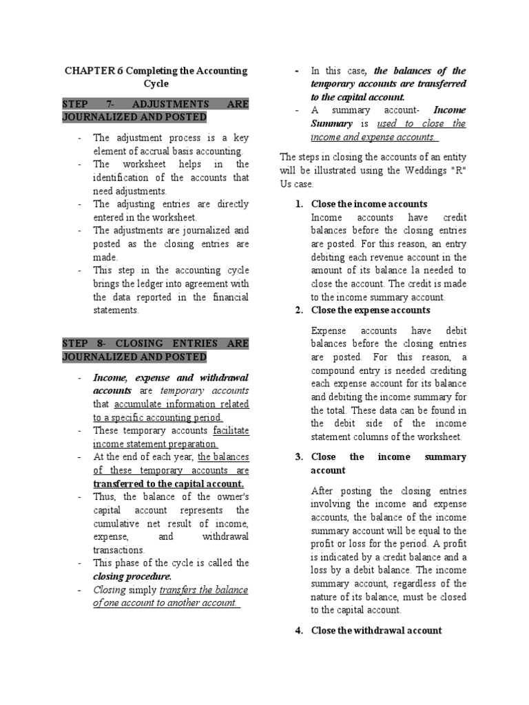 CHAPTER 6 Completing The Accounting Cycle | PDF | Debits And Credits ...