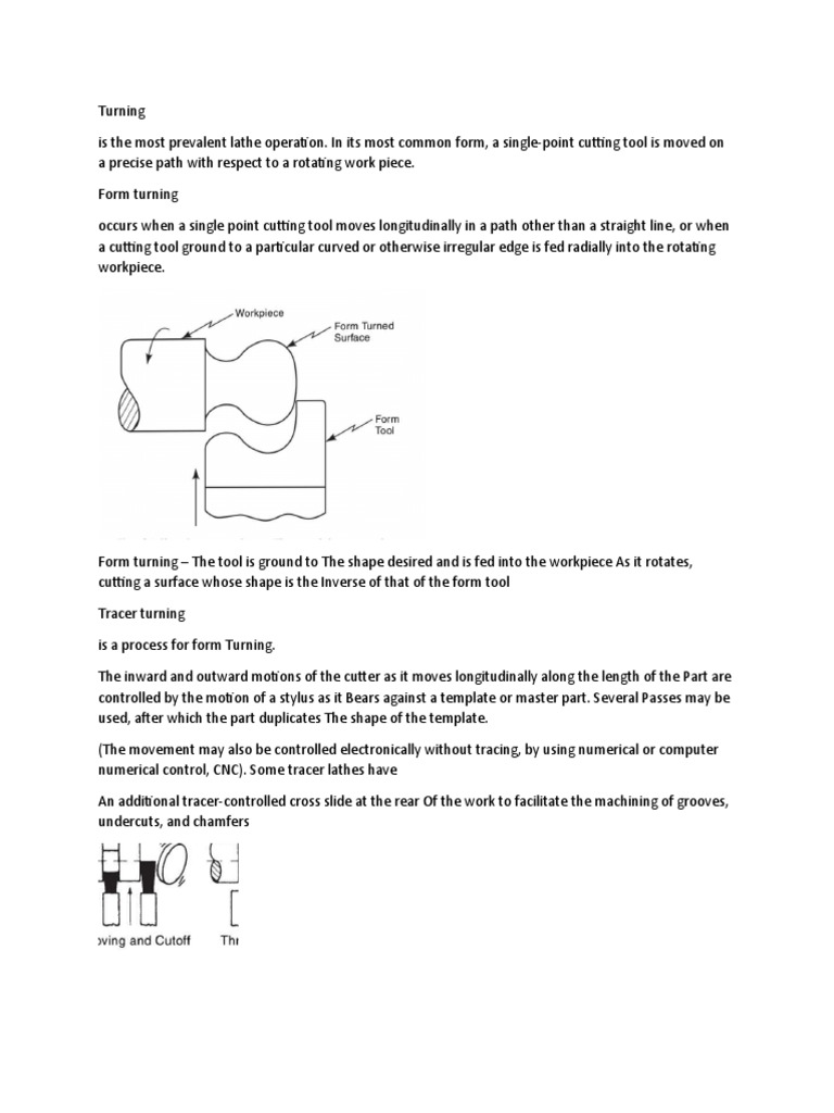 Form turning - The tool is ground to shape workpiece | PDF | Grinding ...