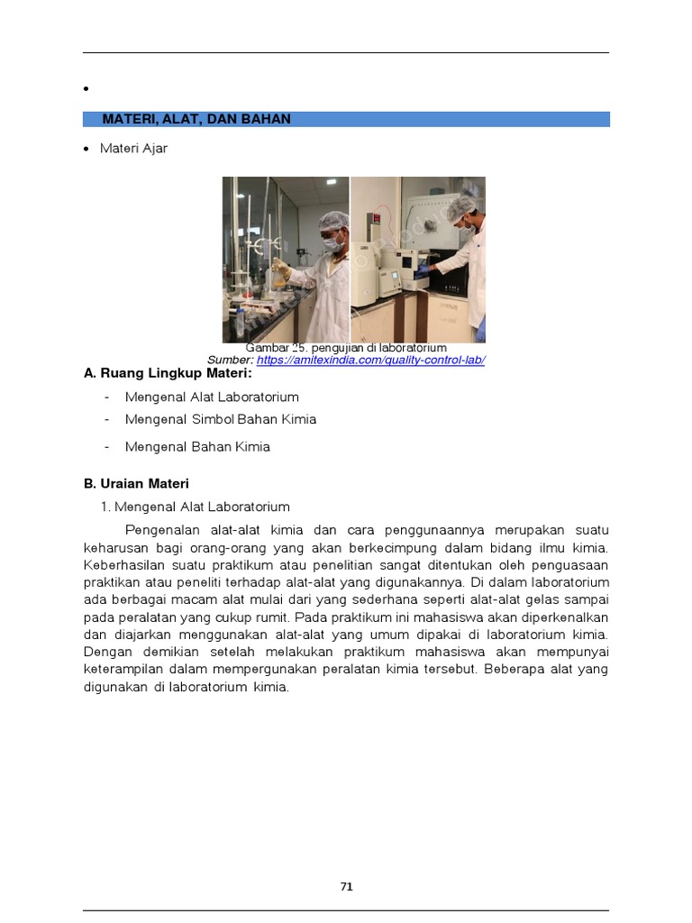 Referensi Materi - Dasar-Dasar Teknik Kerja Di Laboratorium | PDF