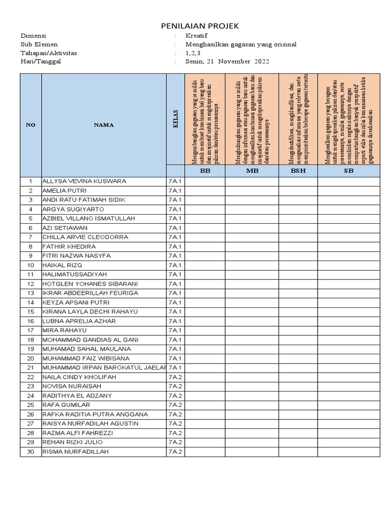 Form Penilaian | PDF