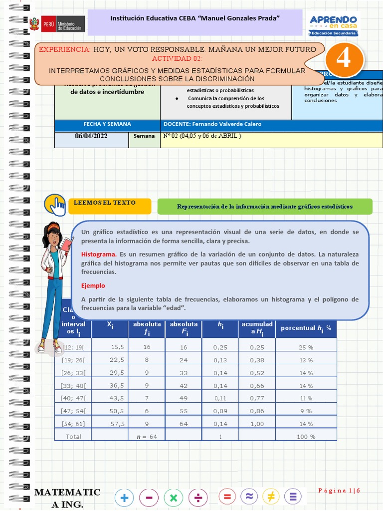 Act 2 Mat 4° Exp 1 | PDF | Histograma | Estadísticas
