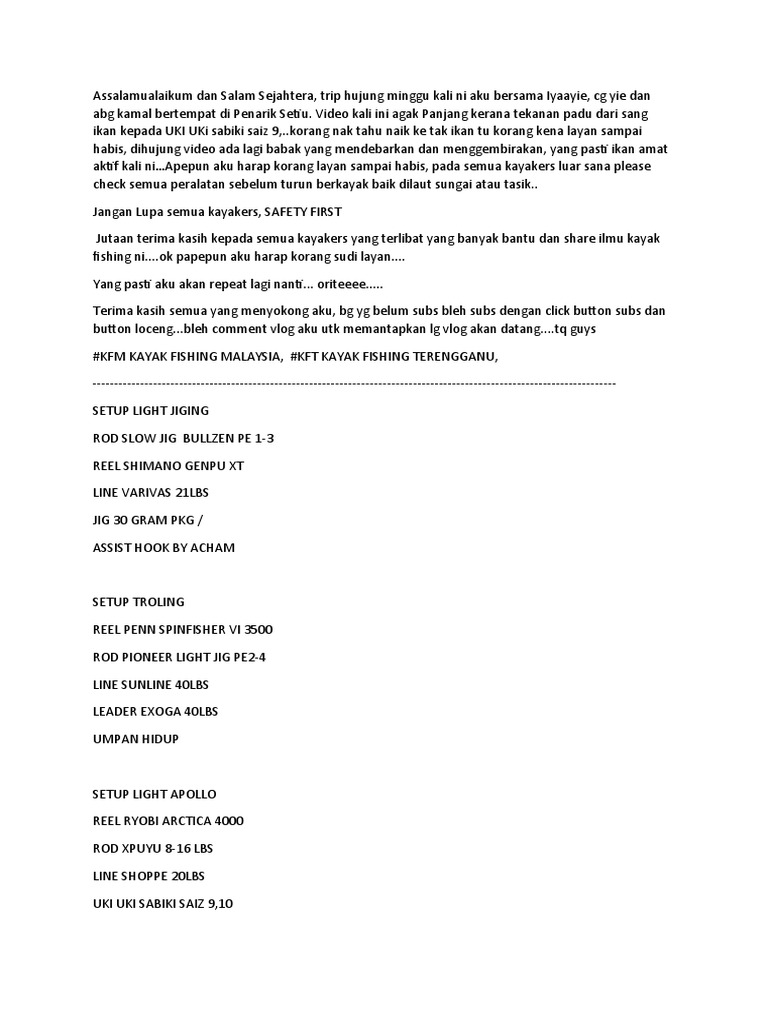 Vlog 118 UKI UKI SAIZ 9 KENA MEGA | PDF