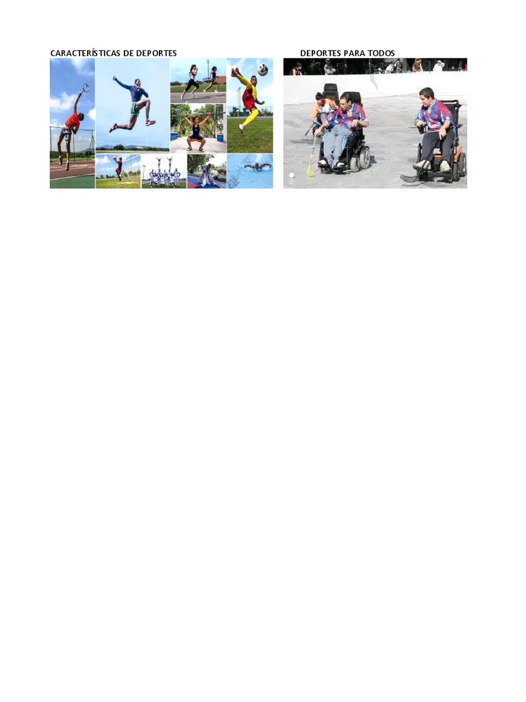 Características de Deportes Deportes para Todos Imágenes | PDF