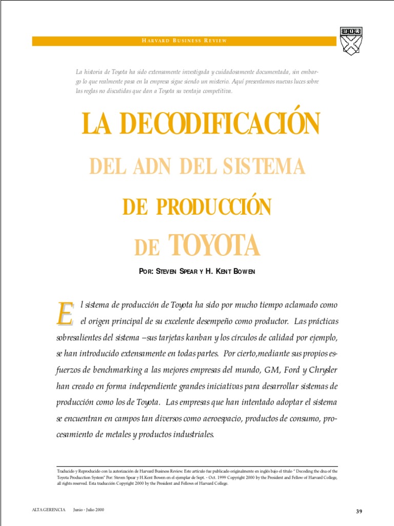 Decodificando El Adn Toyota | PDF | Experimentar | Toyota