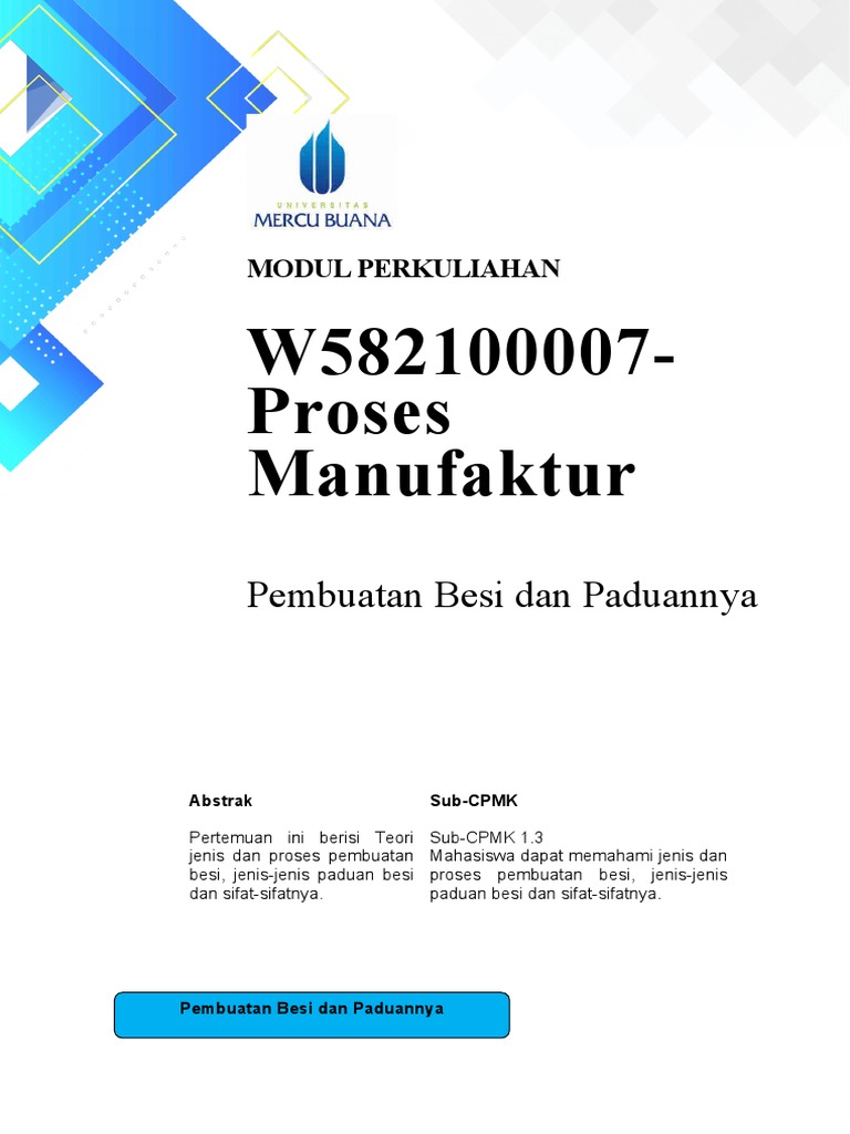 Proses Pembuatan Besi dan Paduannya | PDF