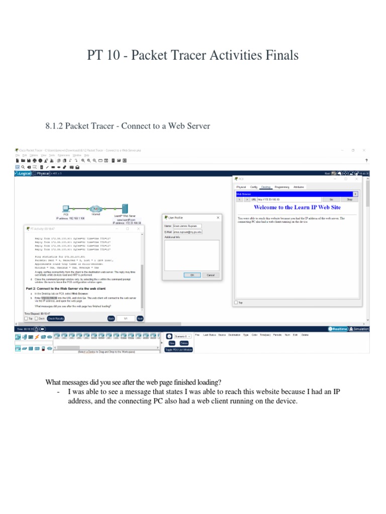 PT 10 - Packet Tracer Activities | PDF