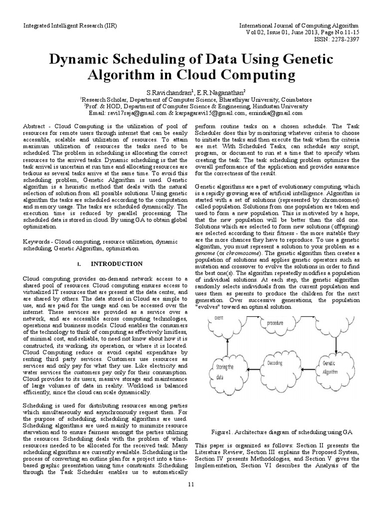 Dynamic Scheduling Of Data Using Genetic Algorithm In Cloud Computing