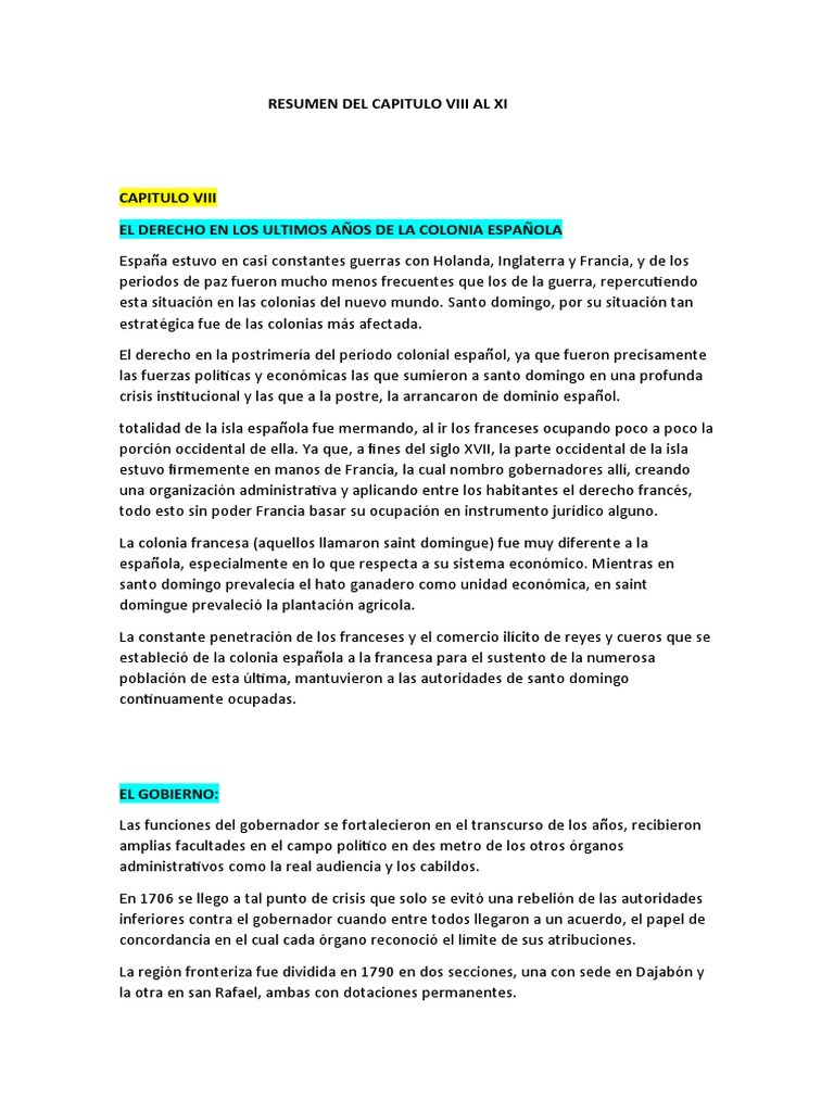 Resumen Del Capitulo Viii Al Xi | PDF | España | Imperio español