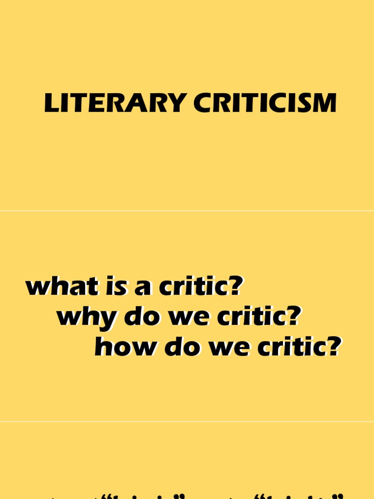 LESSON 2 Introduction To Literary Criticism | PDF | Social Science ...