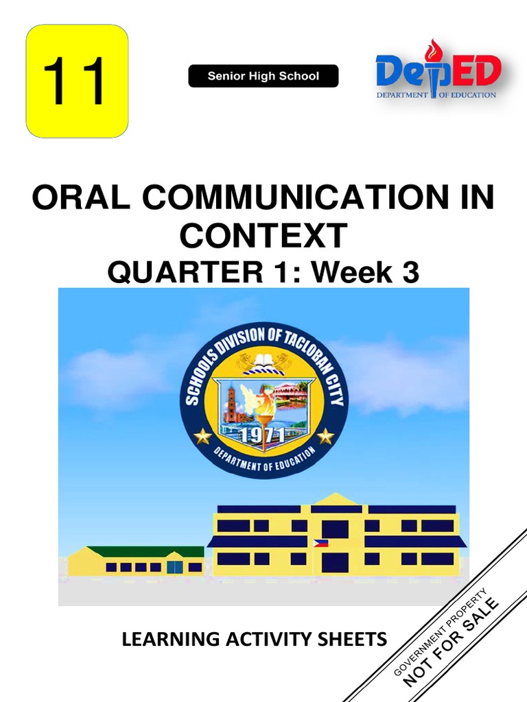 Oral Communication Grade 11 Q1 W3 | PDF | Communication | Body Language