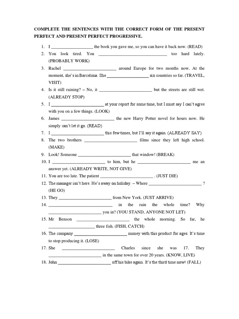 Past Tenses - Practice | PDF