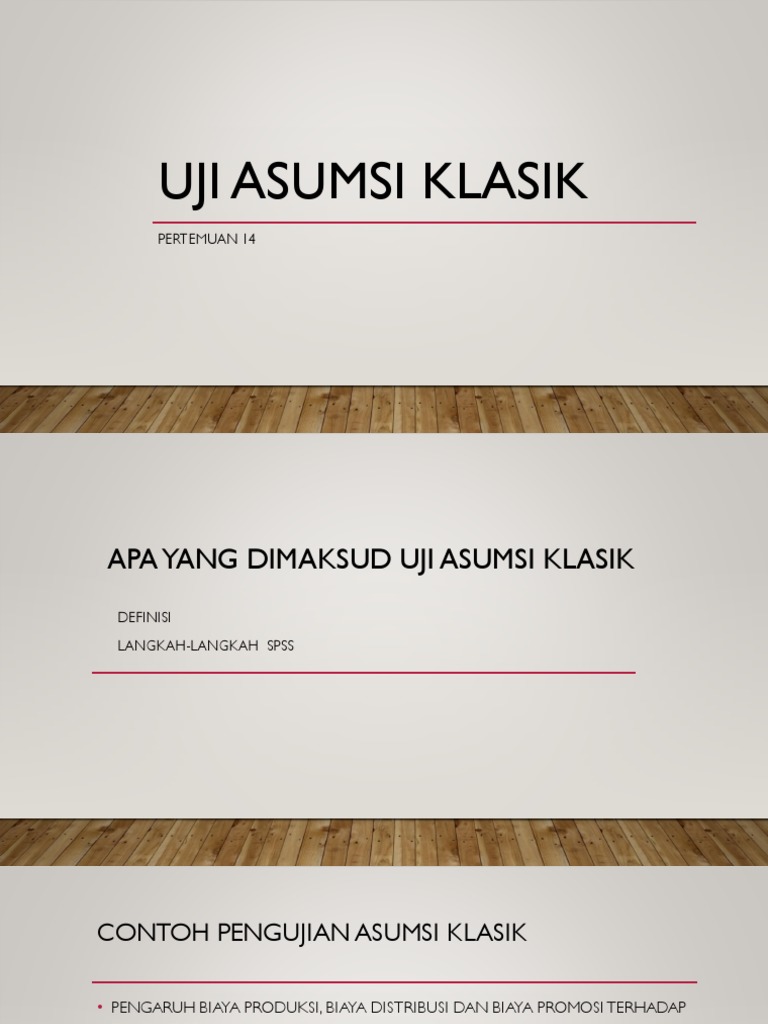 Uji Asumsi Klasik | PDF