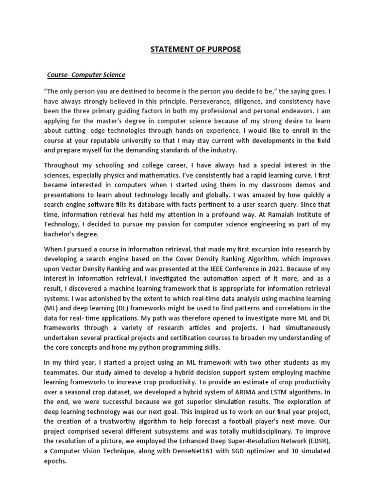 SOP - University of Texas at Austin | PDF | Machine Learning ...