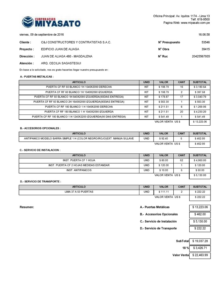 Edificio Juan de Aliaga-C&j Constructores y Contratistas Sac - Roper | PDF | Presupuesto | Hormigón