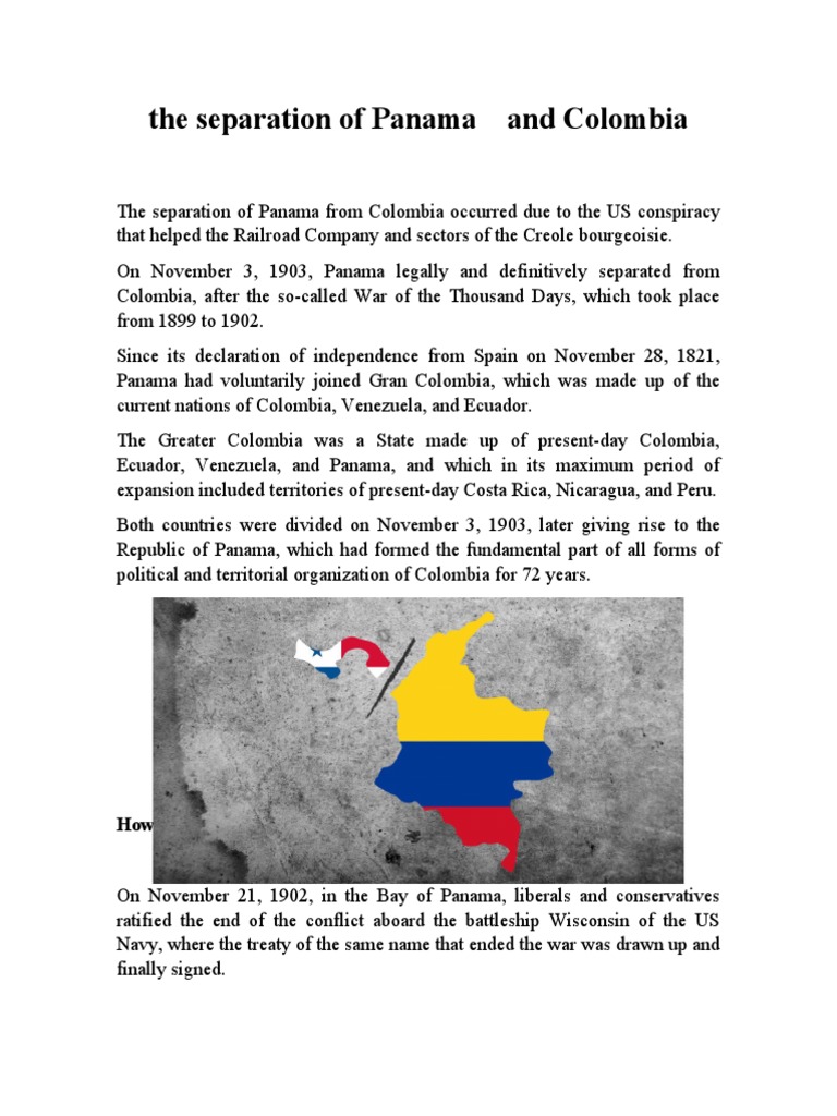 The Separation of Panama and Colombia | PDF