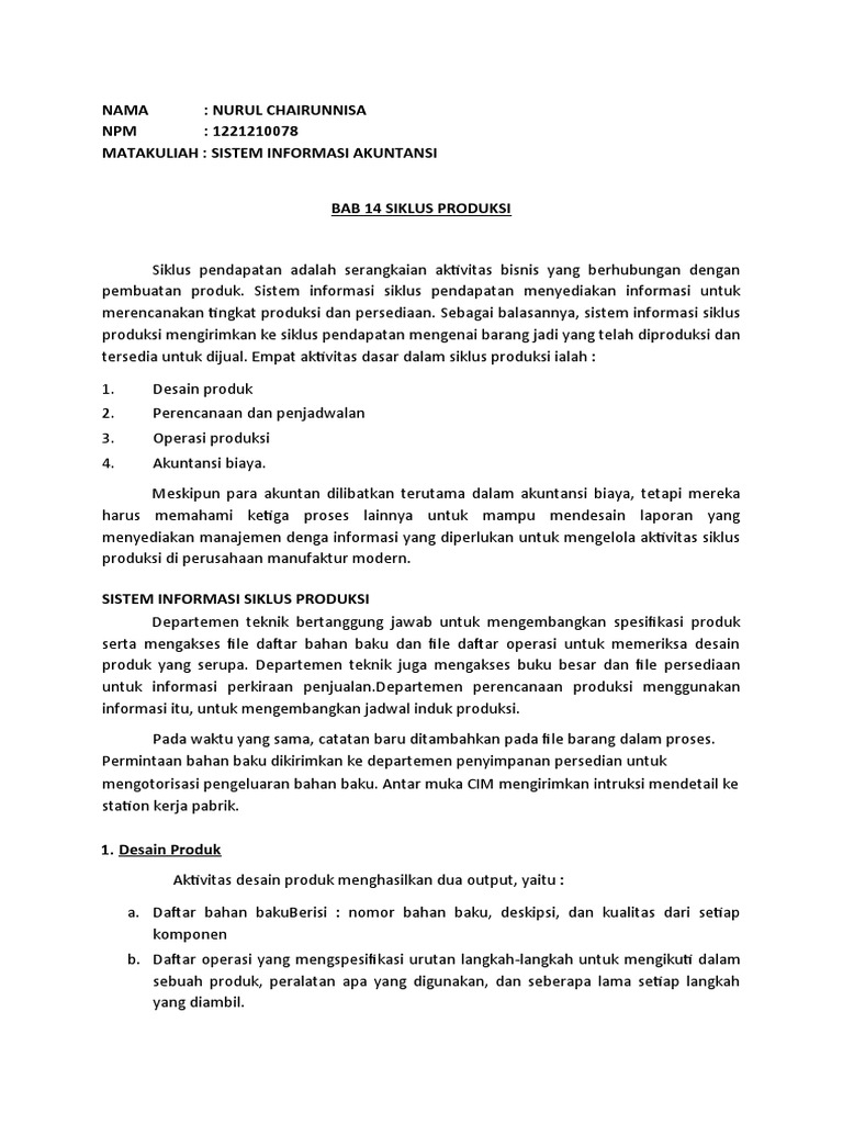 Resume SIA Bab 14 Dan 16 | PDF