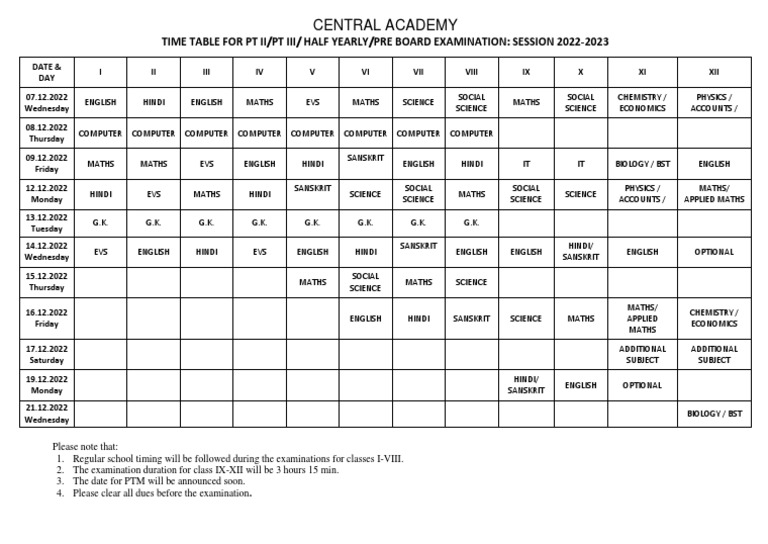 Time Table PT II, PT III, HY, PB | PDF | Science