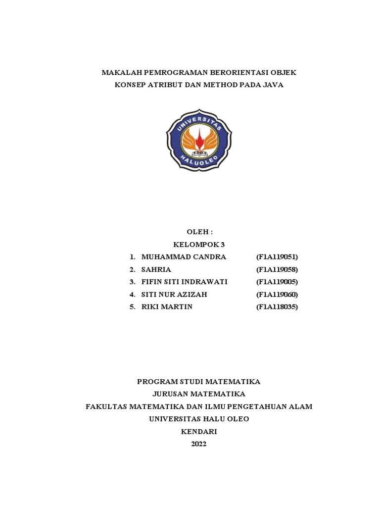 KONSEP ATRIBUT DAN METHOD PADA JAVA | PDF