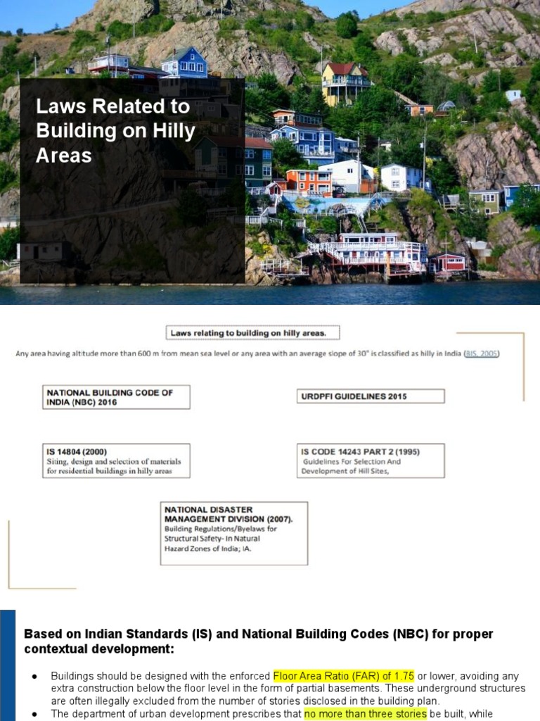 Laws Related To Building On Hilly Areas | PDF | Deep Foundation | Masonry