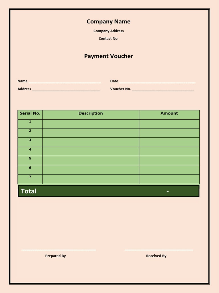 Payment Voucher Format 20 | PDF