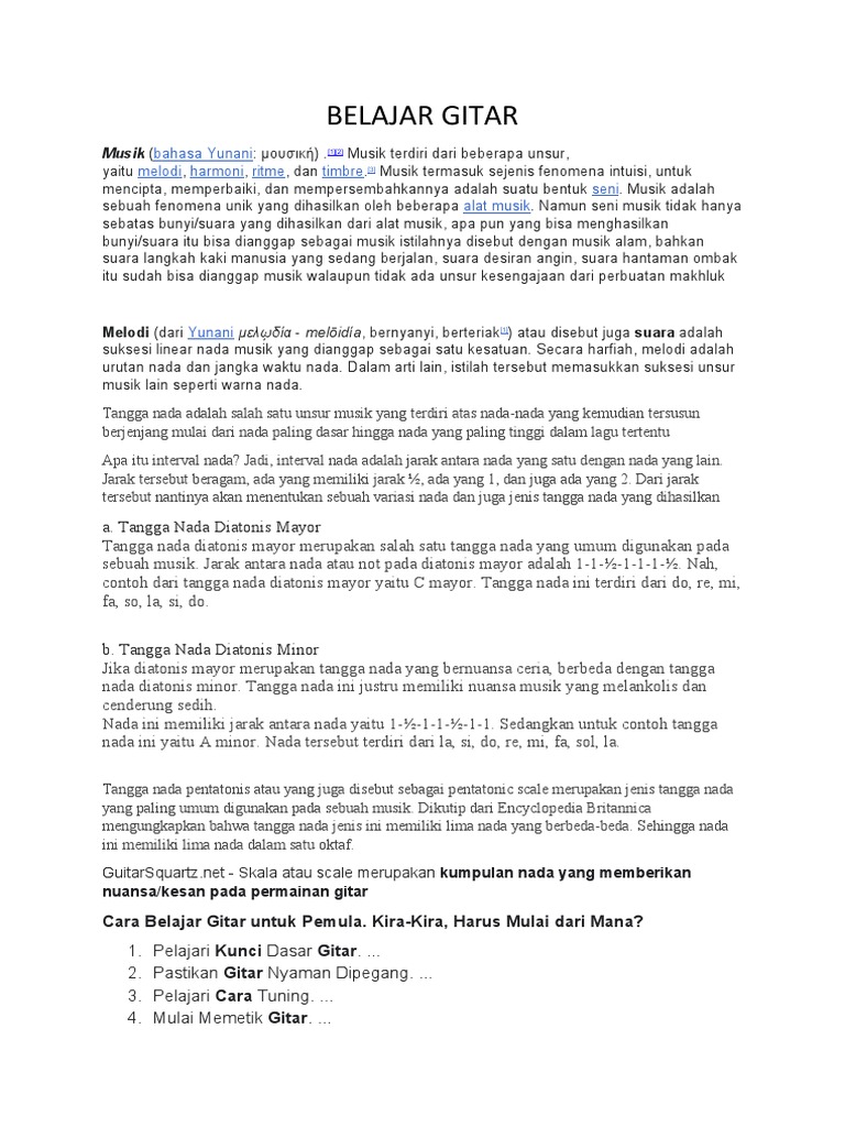 Belajar Gitar | PDF