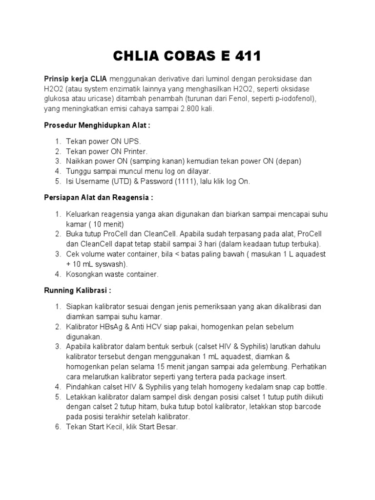 Chlia Cobas e 411 | PDF