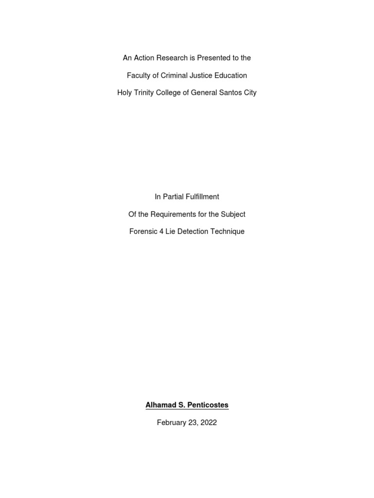 Lie Detection Action Research | PDF | Polygraph | Cognition Lie Detection Action Research | PDF | Polygraph | Cognition