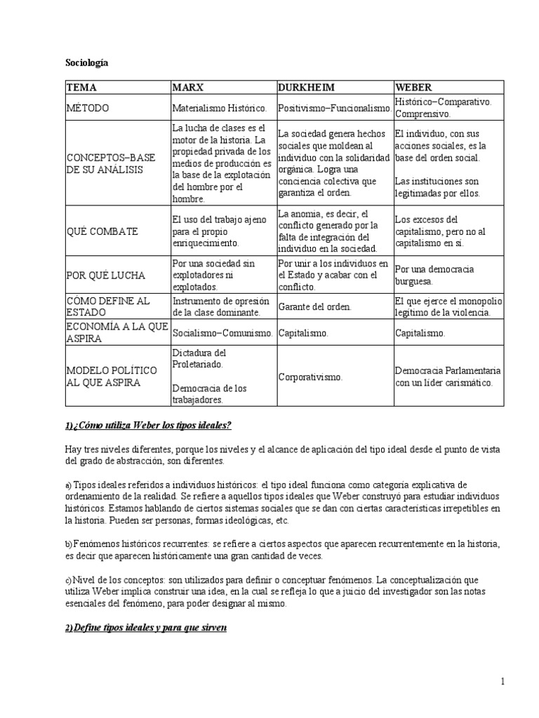 Tipos Ideales en la Sociología de Weber | PDF | Max Weber | Realidad