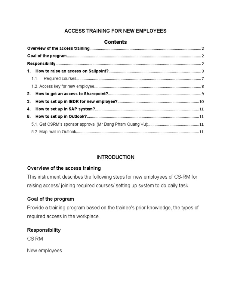New Employee Access Training: A Comprehensive Guide to Obtaining ...