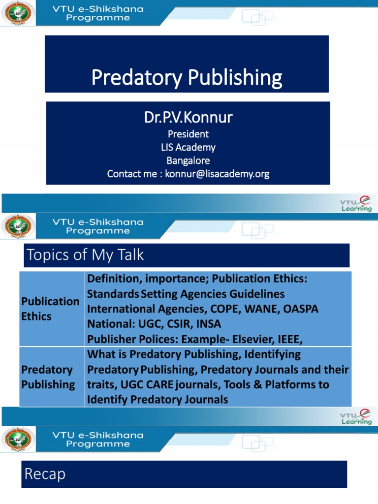 Predatory Publishing - PVK - 10.11.2022 | PDF | Academic Journal | Open Access