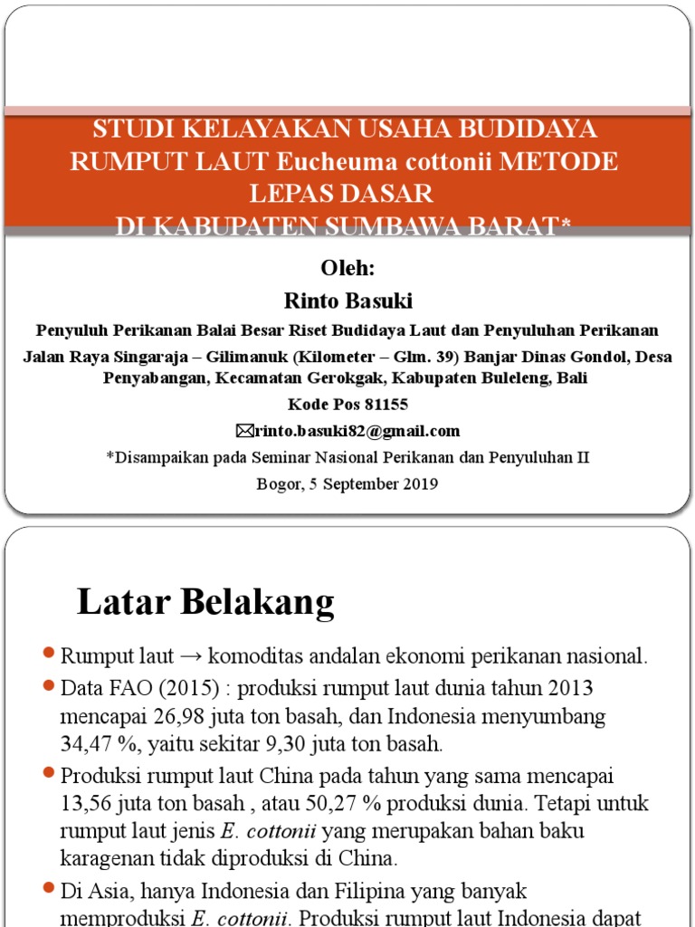 Studi Kelayakan Usaha Budidaya Rumla | PDF | Teknologi & Rekayasa