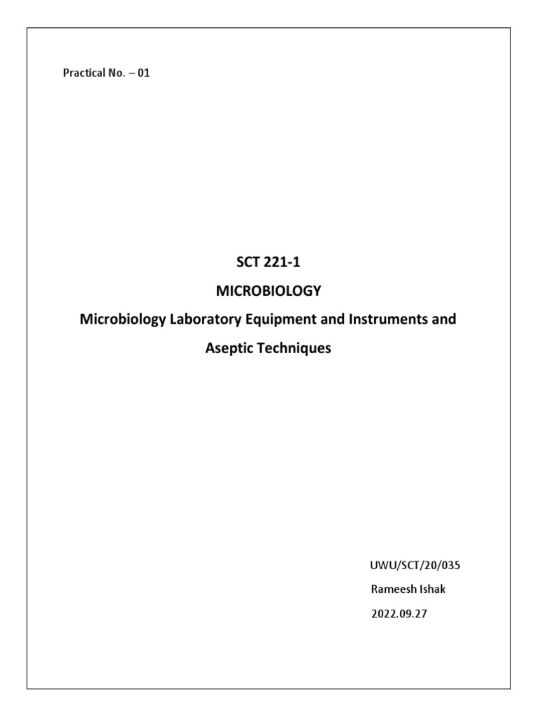 Microbiology Equipment Lab Report | PDF | Ph | Sterilization (Microbiology)