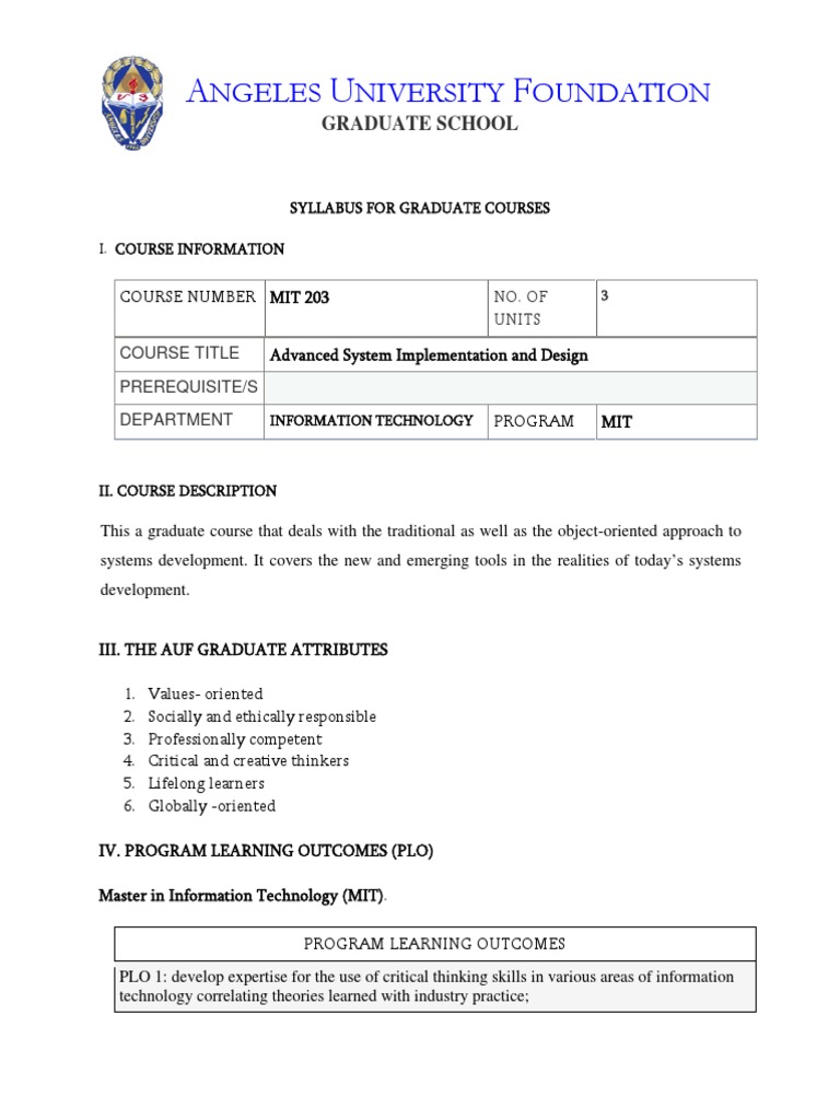 Mit203 Advanced System Design And Implementation Download Free Pdf
