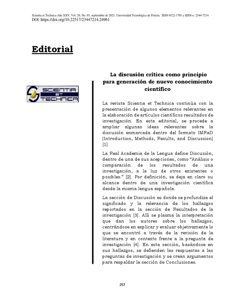 Importancia de la Discusión en Investigación | PDF | Método científico ...