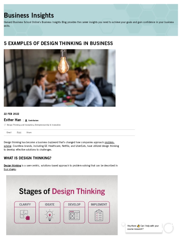 5 Examples of Design Thinking in Business - HBS Online | PDF | Design ...