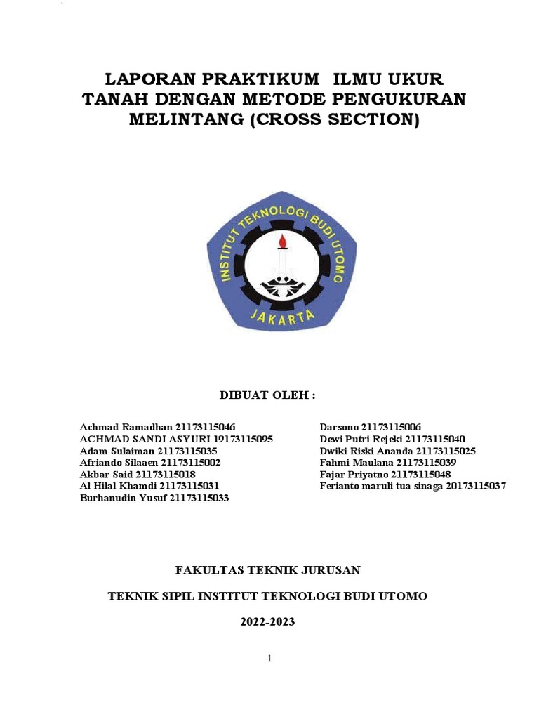 Laporan - Praktikum - Ilmu - Ukur - Tanah - Cross Section KEL.1 | PDF