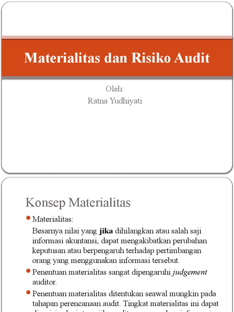 Pengauditan - Materi 8 Risk Dan Materialitas | PDF | Pengelolaan Keuangan & Uang