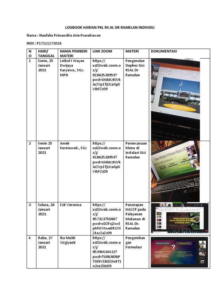 Logbook PKL RSAL Dr. Ramelan 2021 | PDF